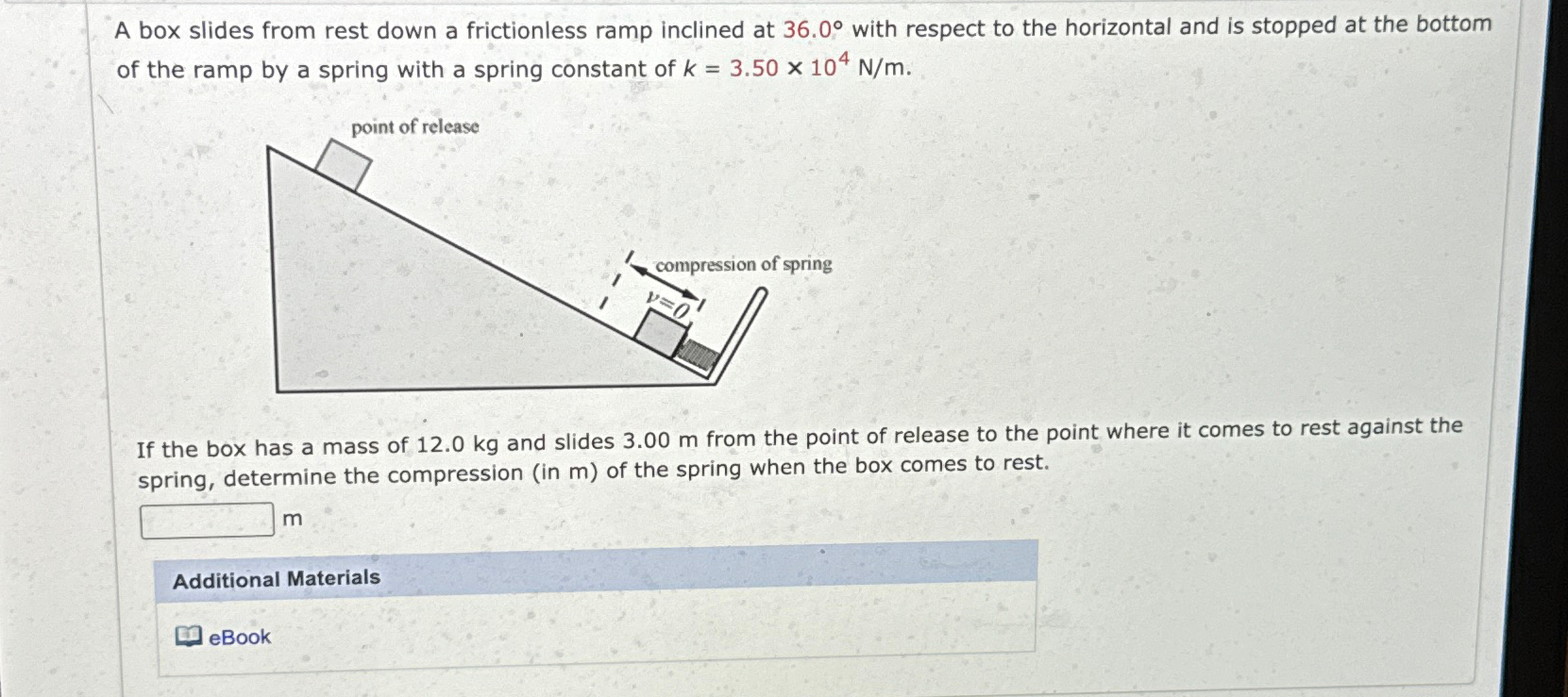 Solved A box slides from rest down a frictionless ramp | Chegg.com
