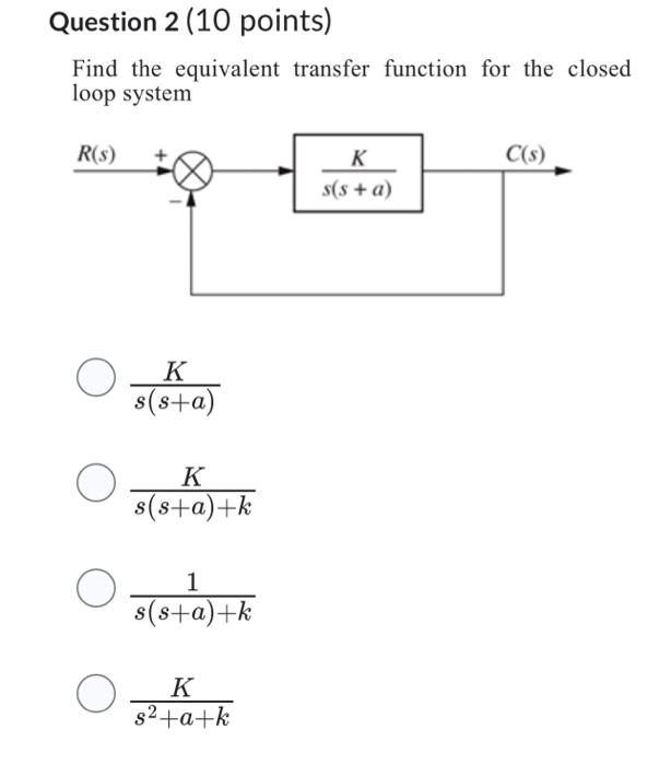 Solved Question 2 10 Points Find The Equivalent Transfer 