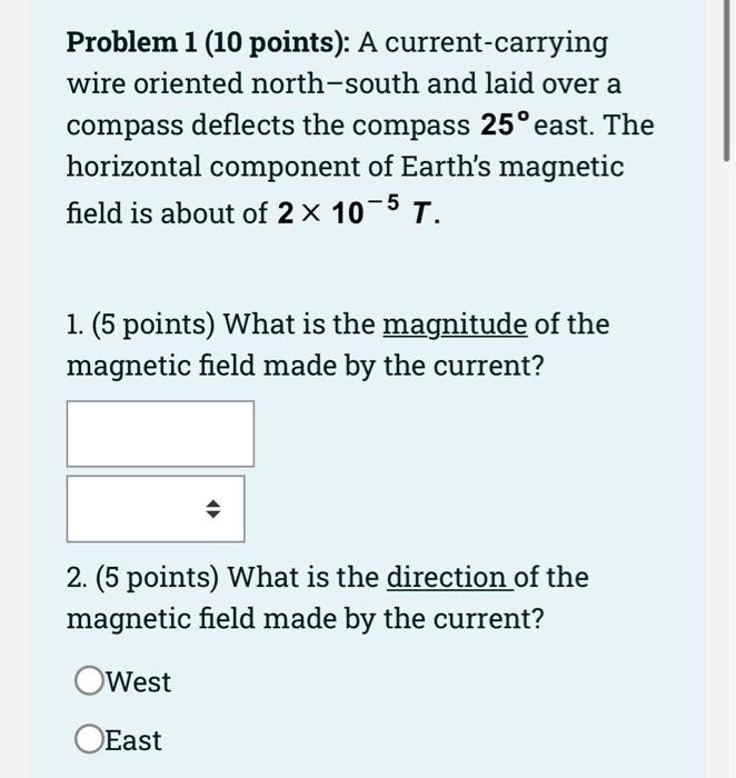 Solved Problem 1 (10 points): A current-carrying wire | Chegg.com