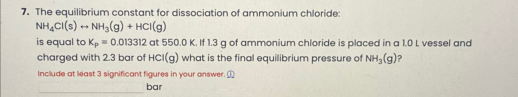 Solved The equilibrium constant for dissociation of ammonium | Chegg.com