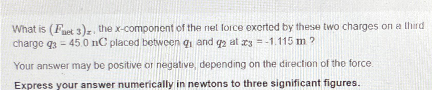 Solved What is (F_(net ))_(x), the x-component of the net | Chegg.com