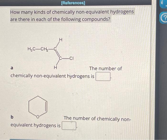 Solved How many kinds of chemically non-equivalent hydrogens | Chegg.com