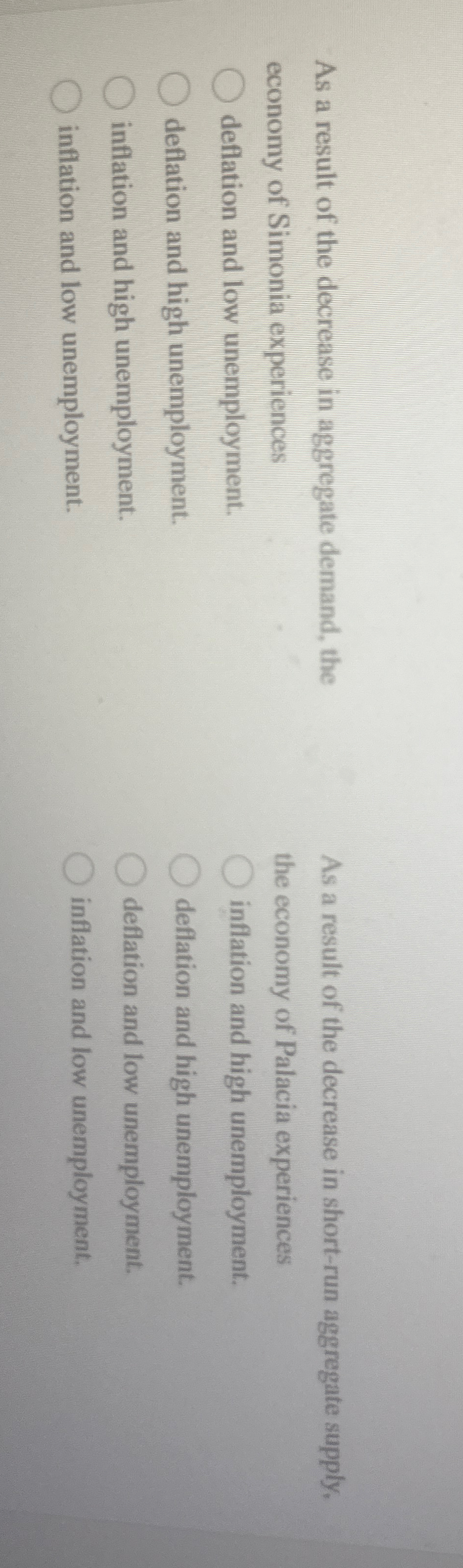 Solved As a result of the decrease in aggregate demand, the | Chegg.com