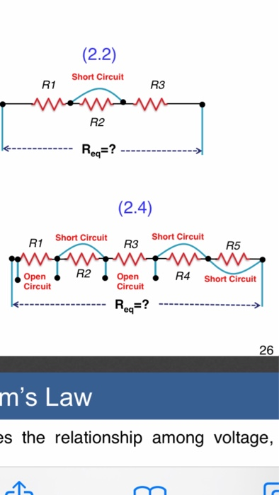 Solved (2.2) Short Circuit R1 Short Circuit R3 R2 --- Req=? | Chegg.com