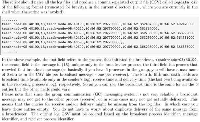 Solved The script should parse all the log files and produce | Chegg.com