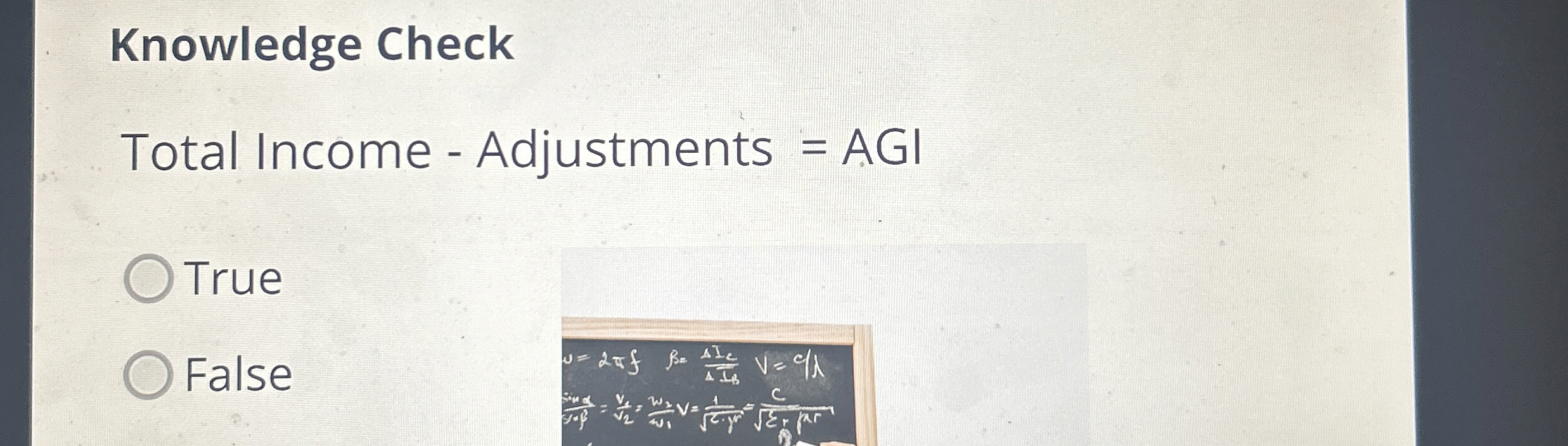 Solved Knowledge CheckTotal Income - ﻿Adjustments = | Chegg.com