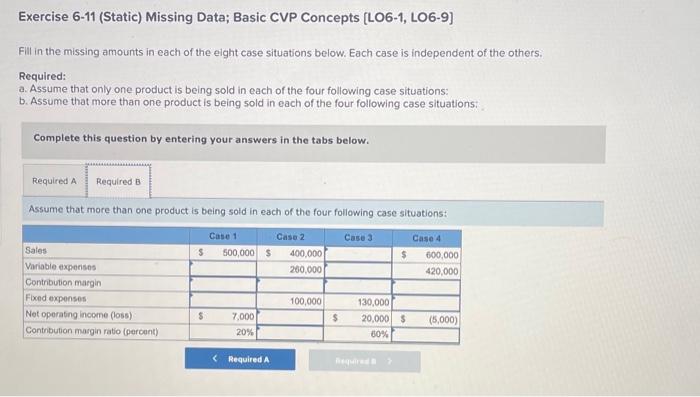 Solved Exercise 6 11 Static Missing Data Basic Cvp 3469