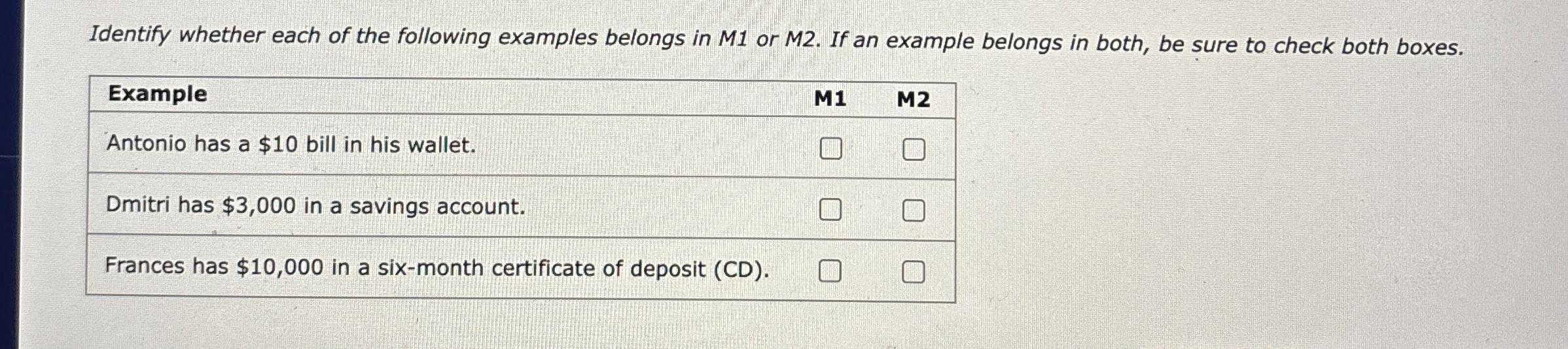 Solved Identify whether each of the following examples | Chegg.com