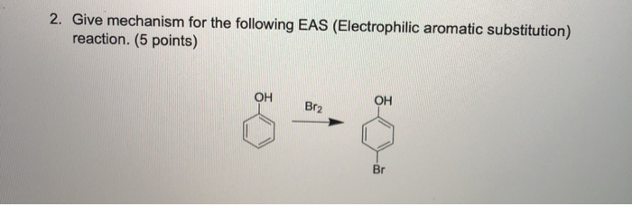 Solved 2. Give mechanism for the following EAS | Chegg.com