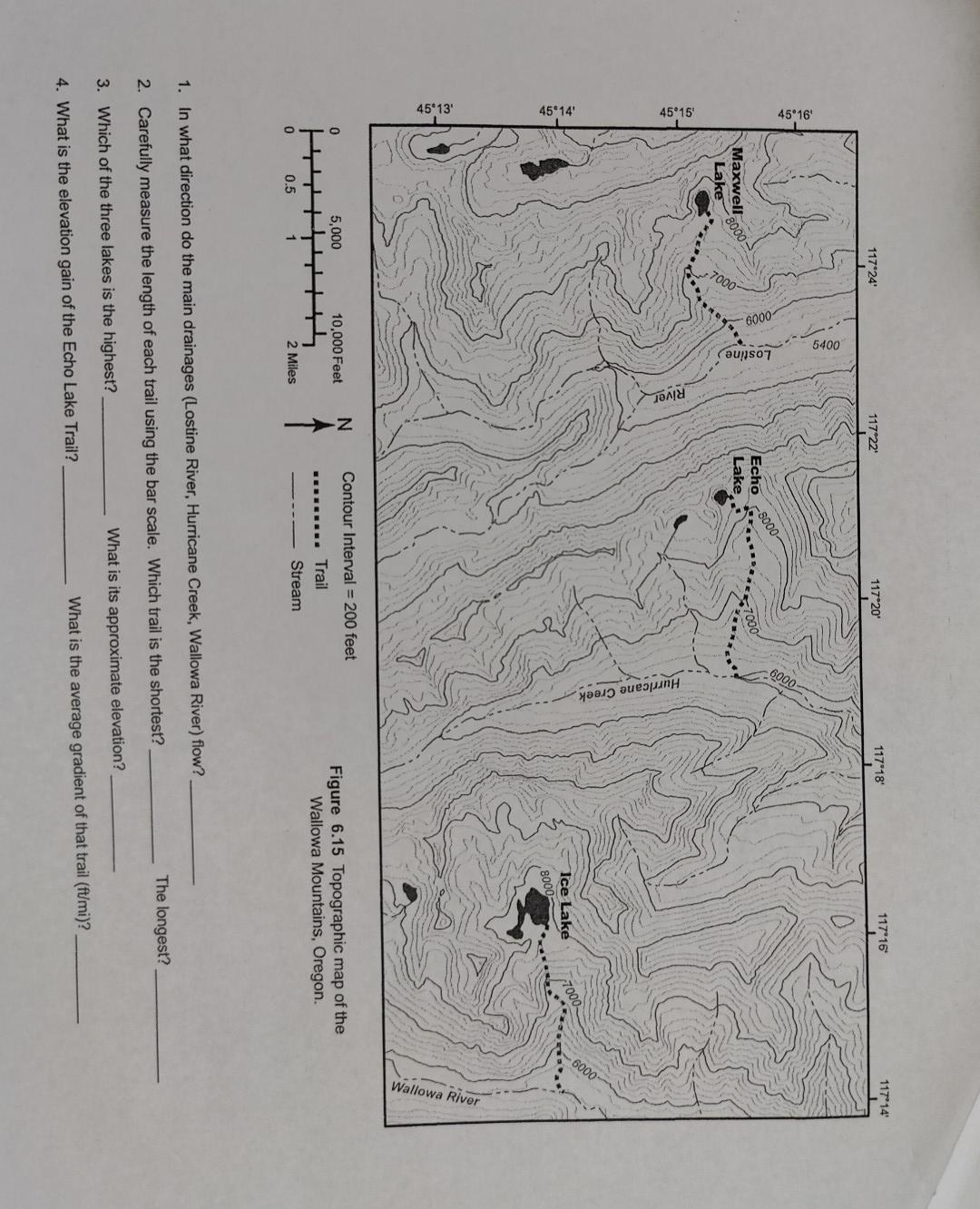 Solved Contour interval =∠OU Teet Figure 6.15 Topographic | Chegg.com