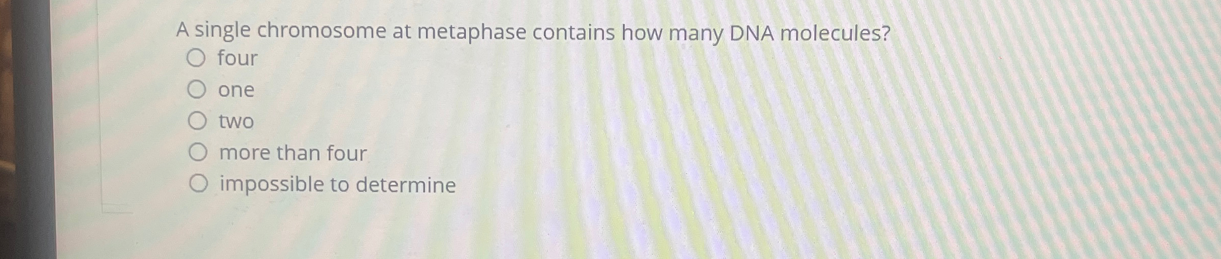 Solved A single chromosome at metaphase contains how many | Chegg.com