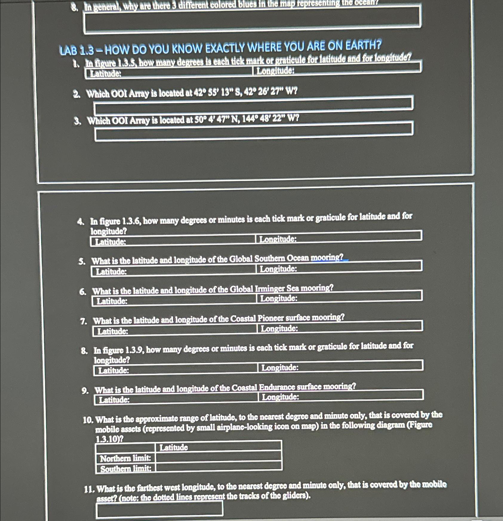 Solved LAB 1.3 - ﻿HOW DO YOU KNOW EXACTLY WHERE YOU ARE ON | Chegg.com