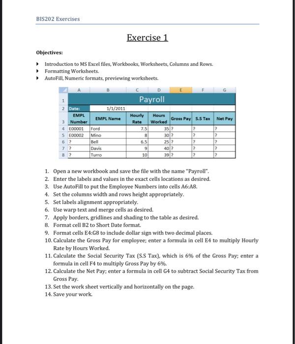 Solved Objectives Introduction To Ms Excel Files 3348