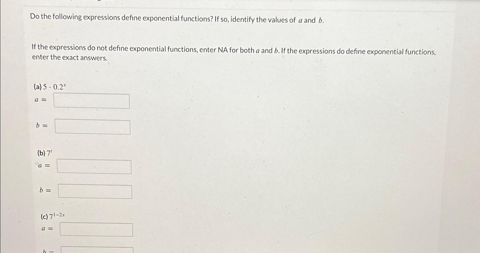 Solved Do the following expressions define exponential | Chegg.com Solved Do the following expressions define exponential | Chegg.com