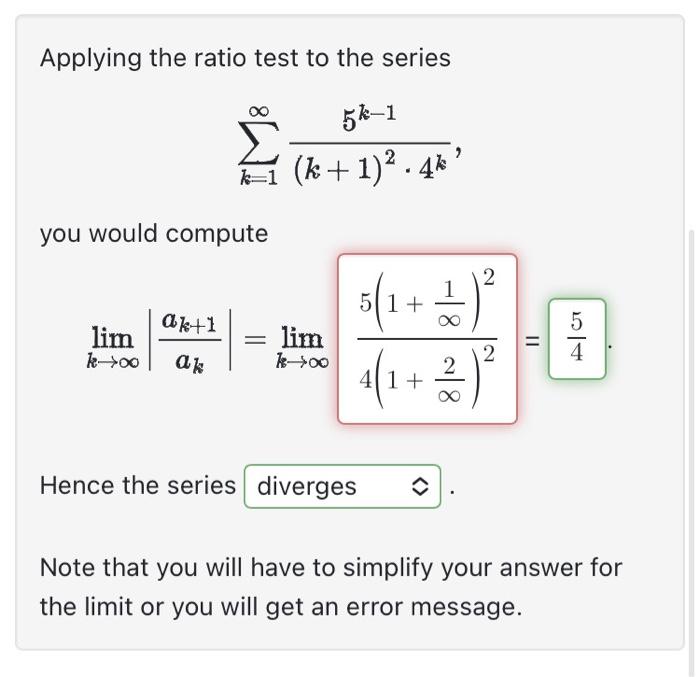 Solved Applying the ratio test to the series | Chegg.com