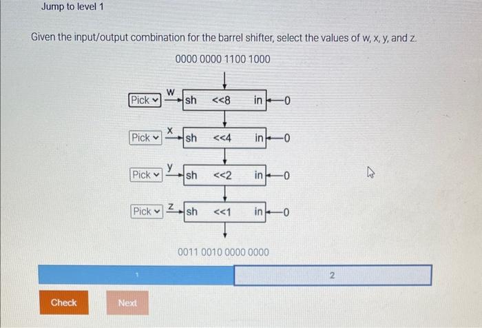 Solved Given the input/output combination for the barrel | Chegg.com