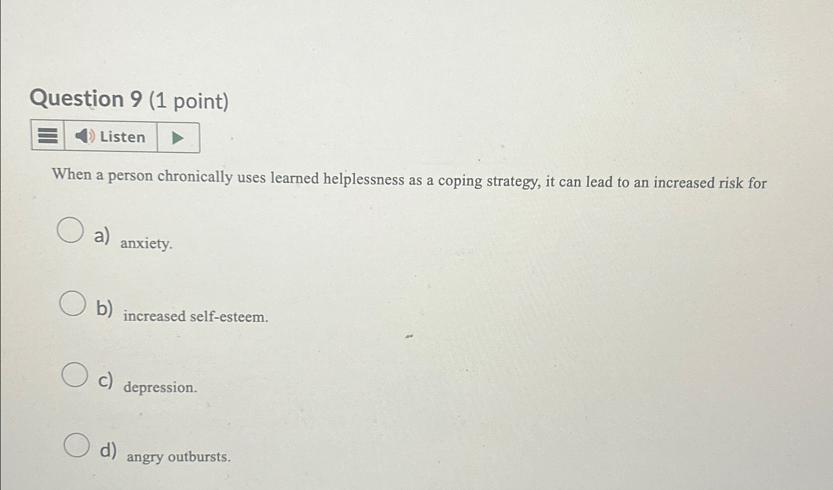 Solved Question 9 (1 ﻿point)ListenWhen a person chronically | Chegg.com