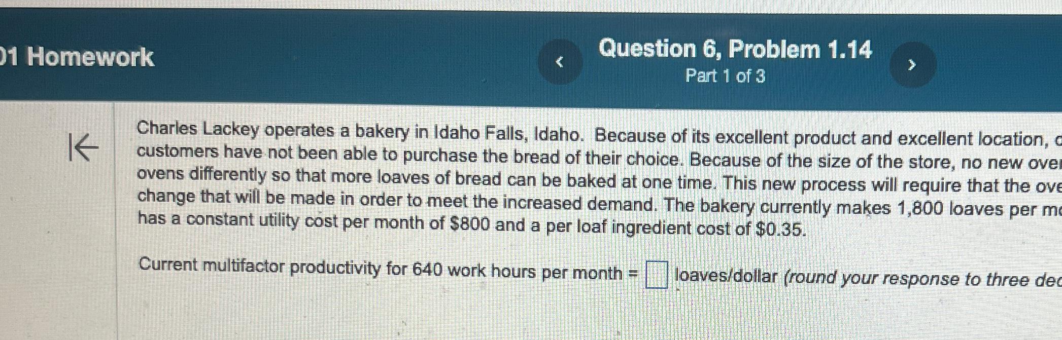 Solved 1 ﻿HomeworkQuestion 6, ﻿Problem 1.14Part 1 ﻿of | Chegg.com