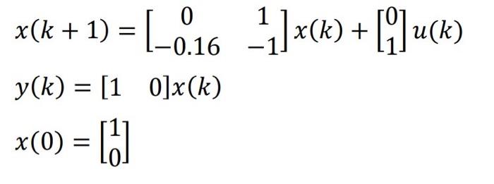 Solved Let The Discrete Time State Space System Be Given As