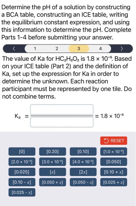 Solved Determine the pH of a solution by constructing a BCA | Chegg.com