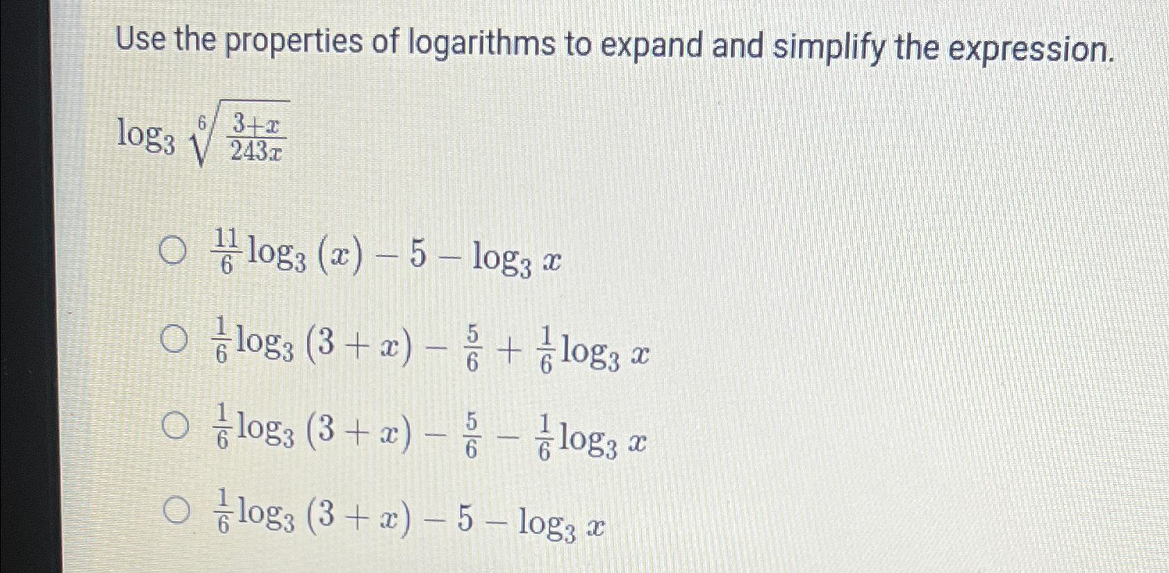 Solved Use the properties of logarithms to expand and | Chegg.com