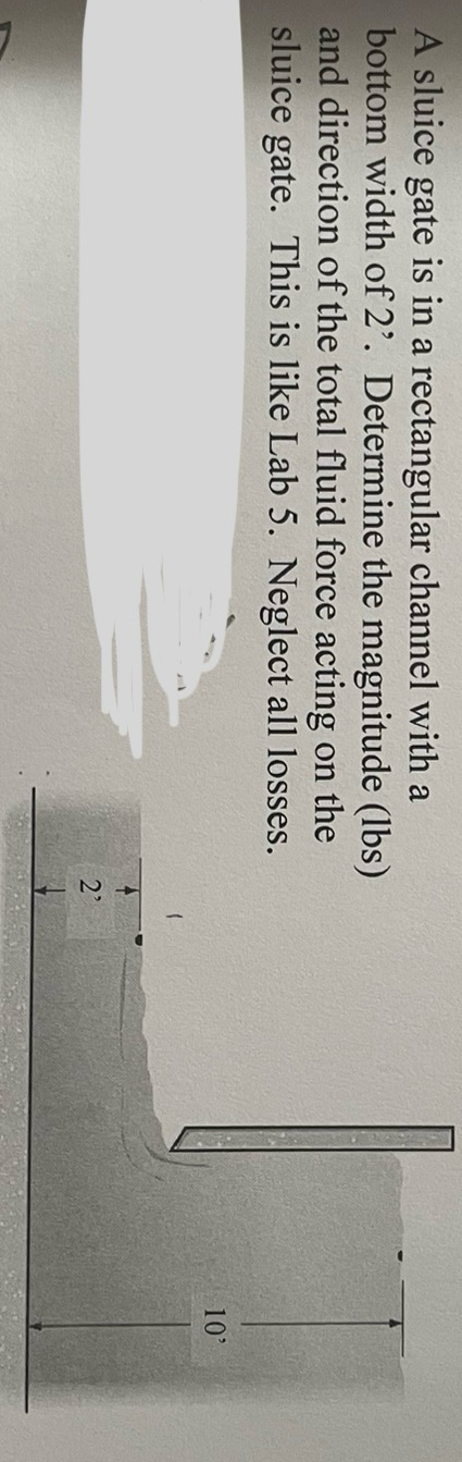 Solved by an EXPERT A sluice gate is in a rectangular channel with a | Chegg.com