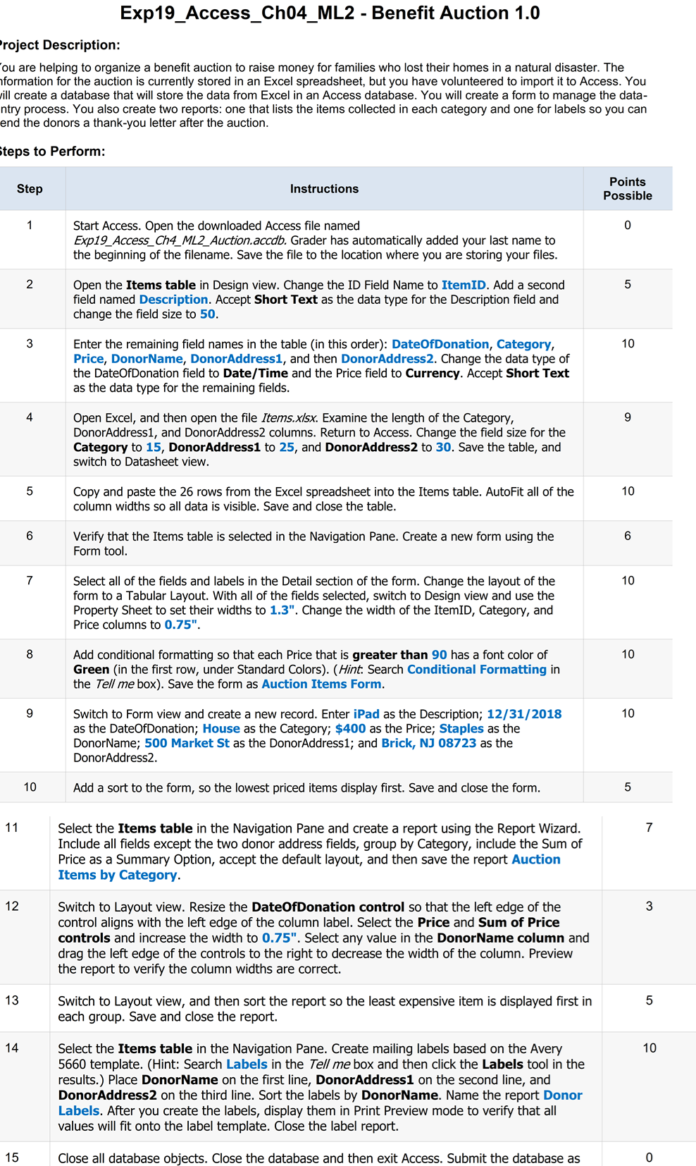 Solved Using Microsoft Acess: Create: Small Business | Chegg.com