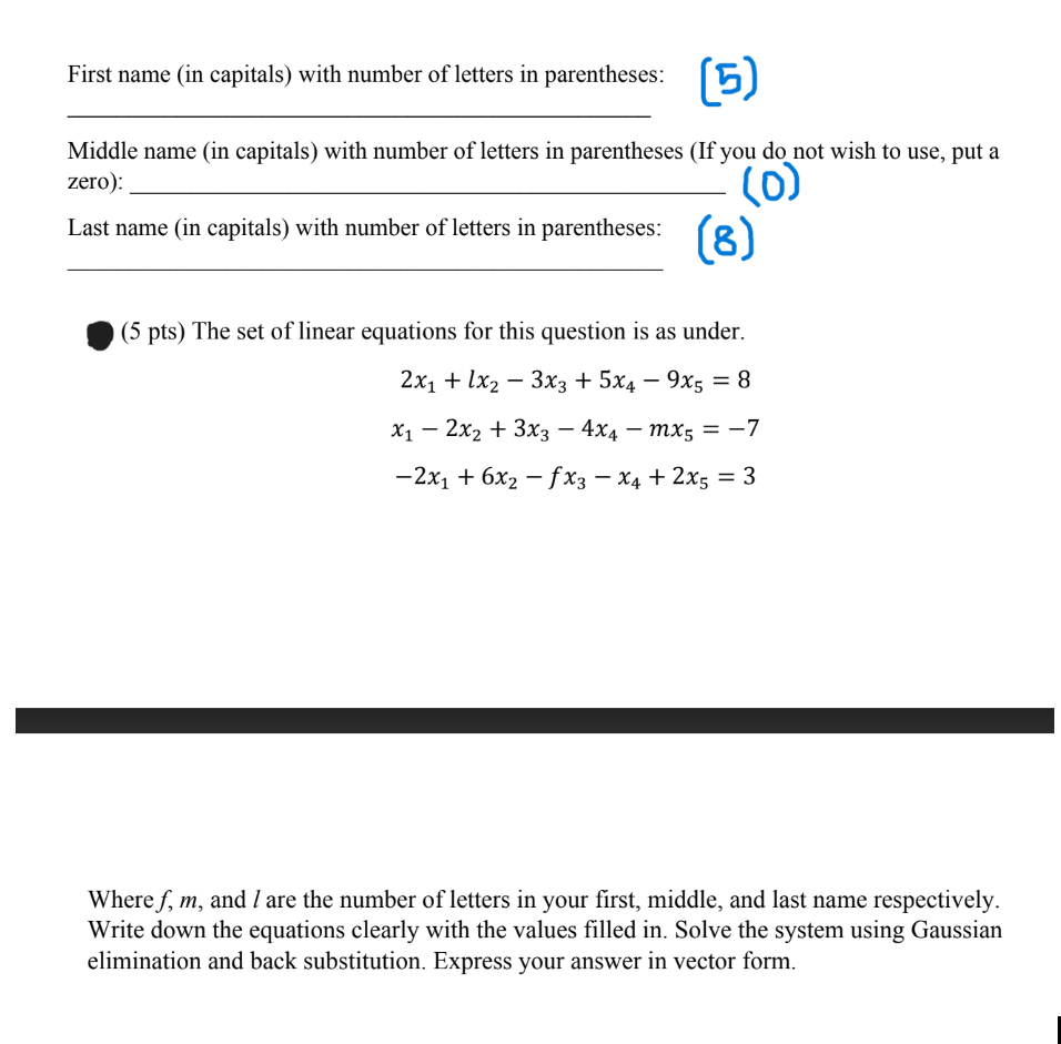 Solved First name (in capitals) ﻿with number of letters in | Chegg.com