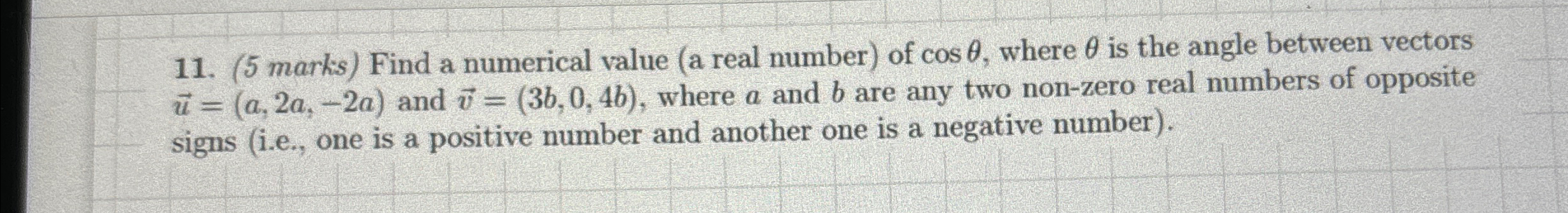 Solved ( 5 ﻿marks) ﻿Find a numerical value (a real number) | Chegg.com