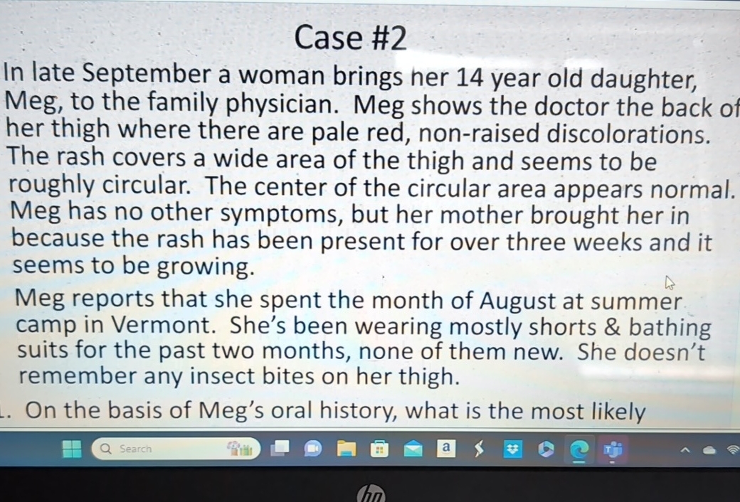 Solved Case #2In late September a woman brings her 14 ﻿year | Chegg.com