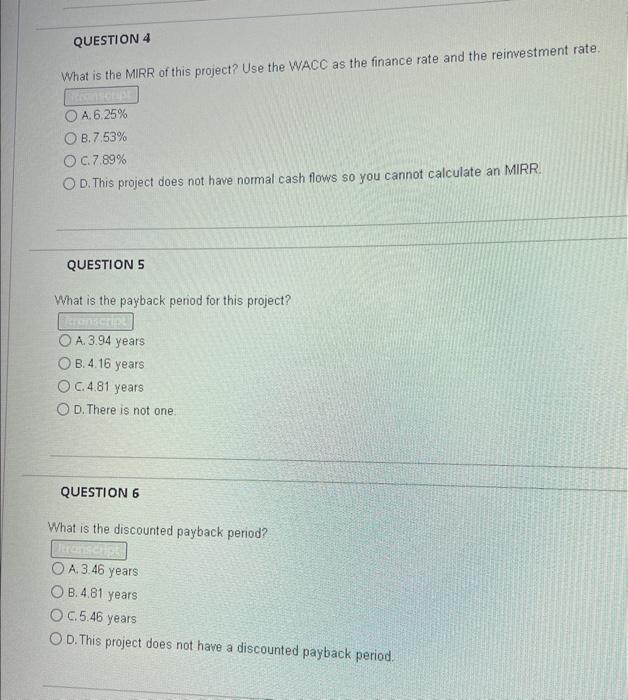 Solved Part l: Use the following information to answer | Chegg.com