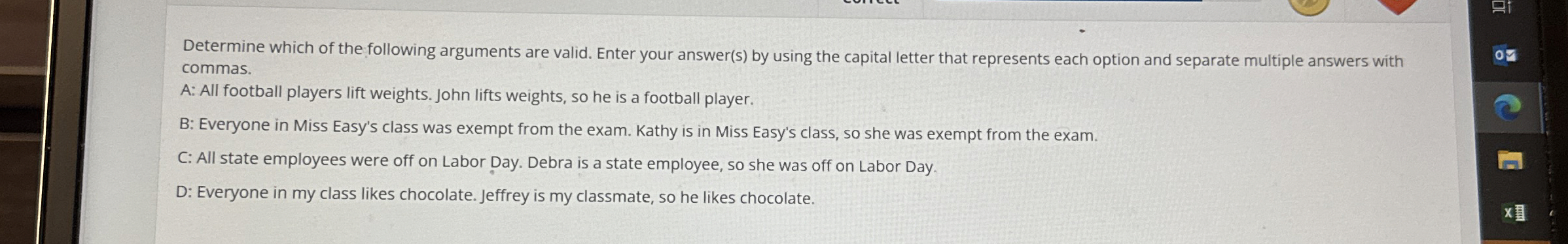 Solved Determine which of the following arguments are valid. | Chegg.com
