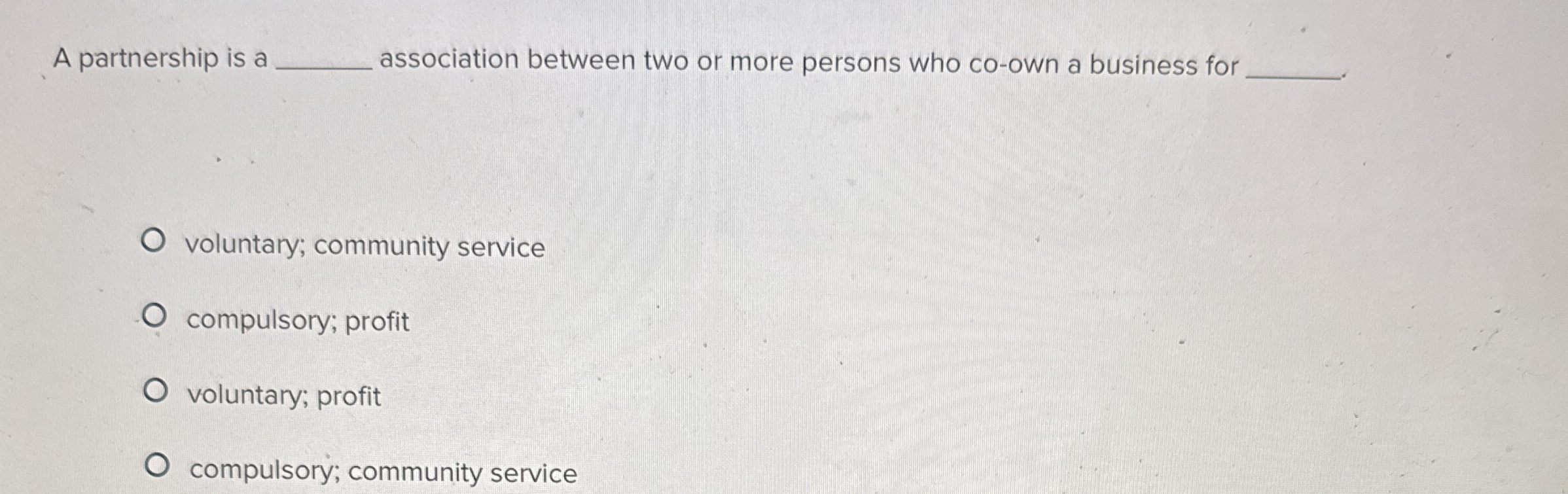 Solved A partnership is aassociation between two or more | Chegg.com