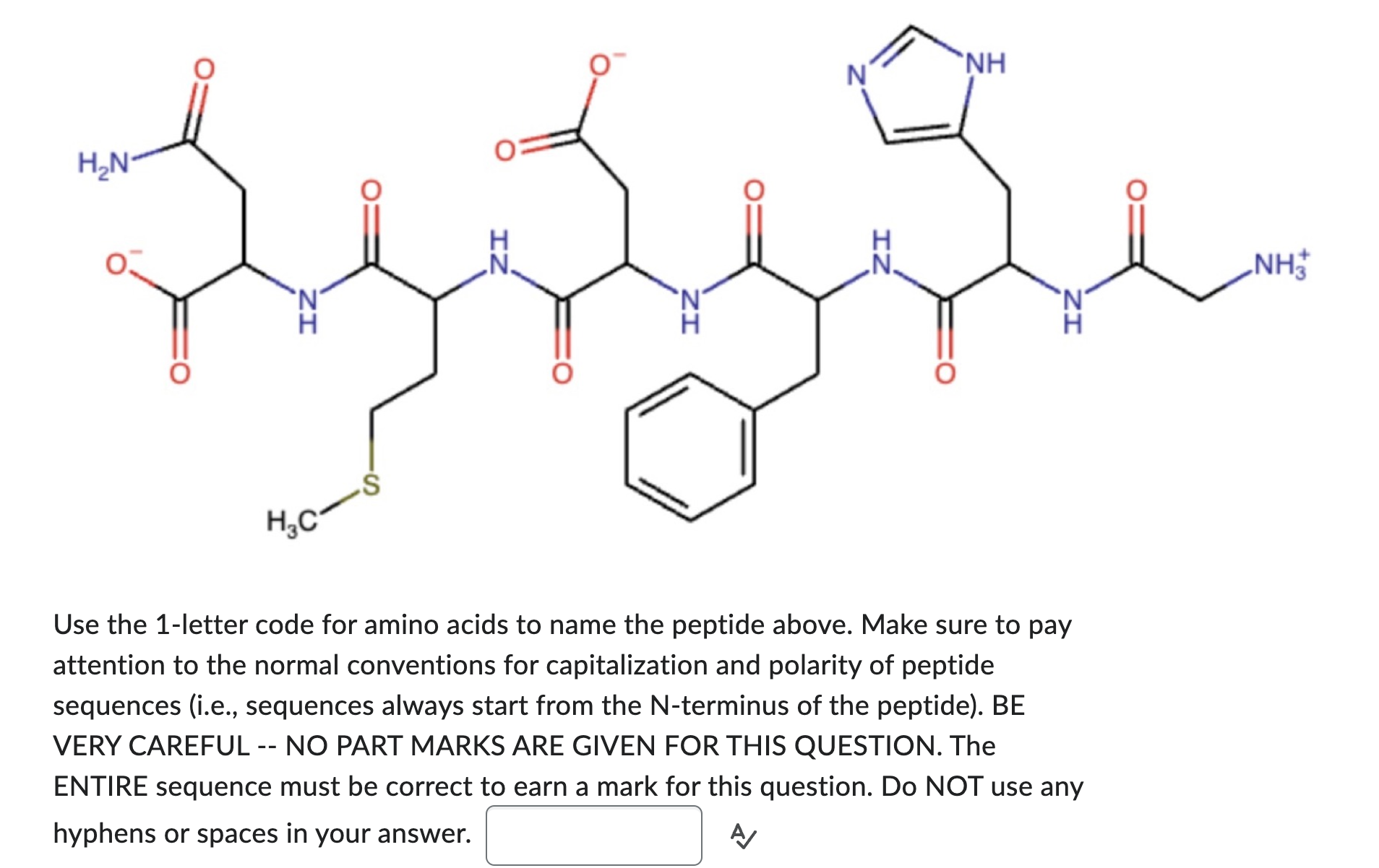 Solved Use the 1-letter code for amino acids to name the | Chegg.com