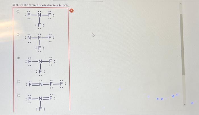 Solved i need help Identify the correct Lewis structure for | Chegg.com