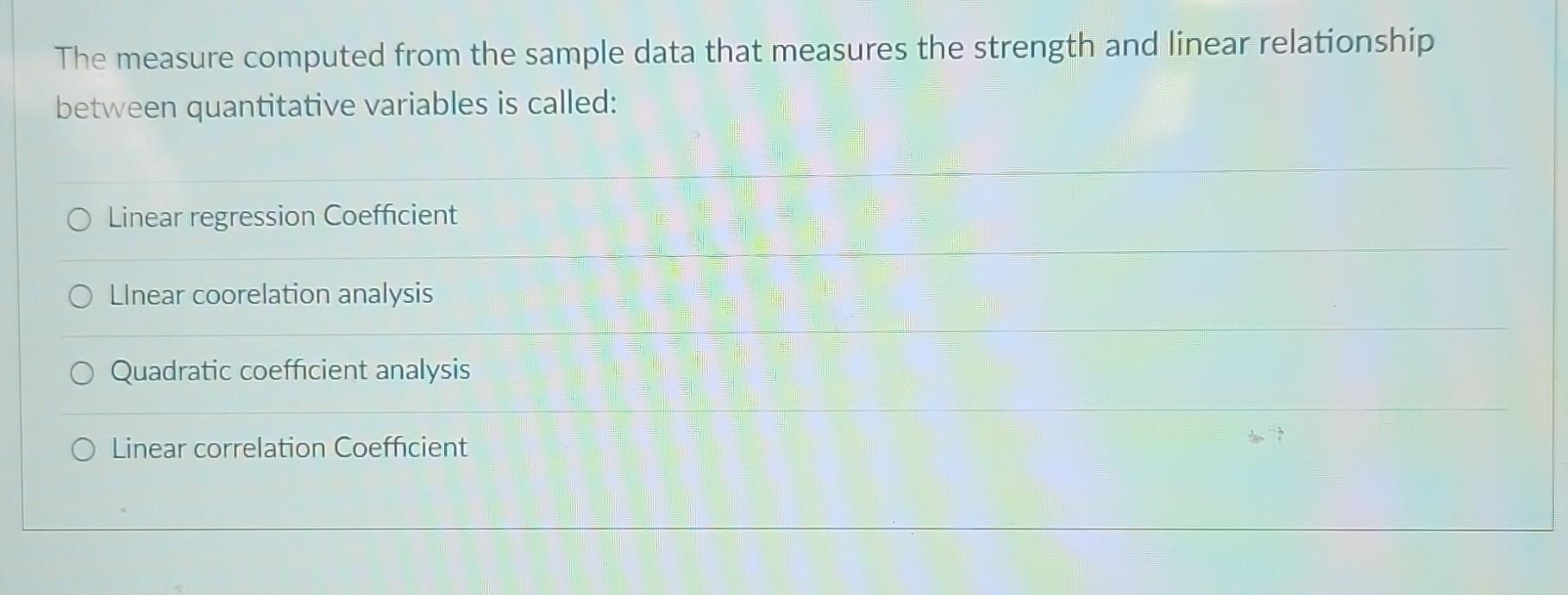 Solved The measure computed from the sample data that | Chegg.com