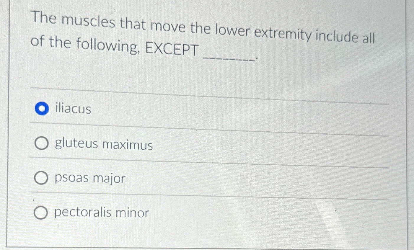 Solved The muscles that move the lower extremity include | Chegg.com