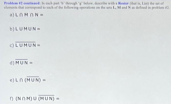 Solved 2) Suppose a Universe contains three non-disjoint | Chegg.com