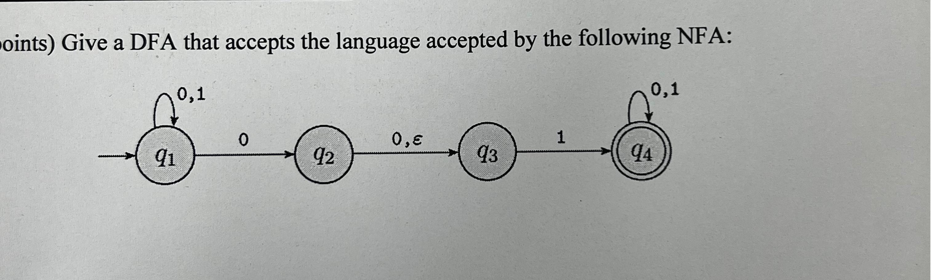 Give a DFA that accepts the language accepted by the | Chegg.com