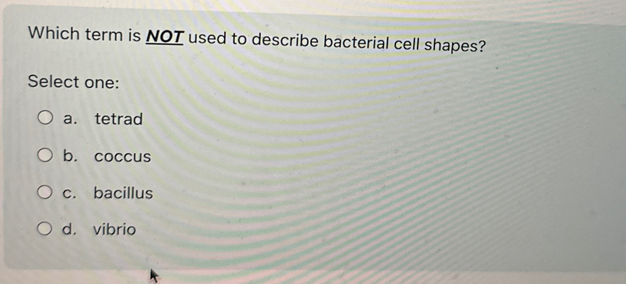 Solved Which term is NOT? ﻿used to describe bacterial cell | Chegg.com
