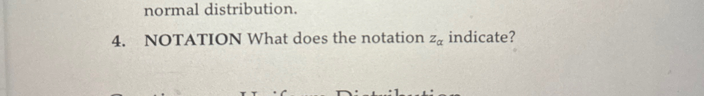 Solved NOTATION What does the notation zα ﻿indicate? | Chegg.com