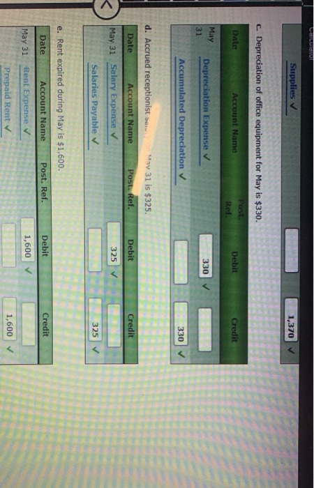 Solved Comprehensive Problem 1 Part 5: Work Sheet The | Chegg.com