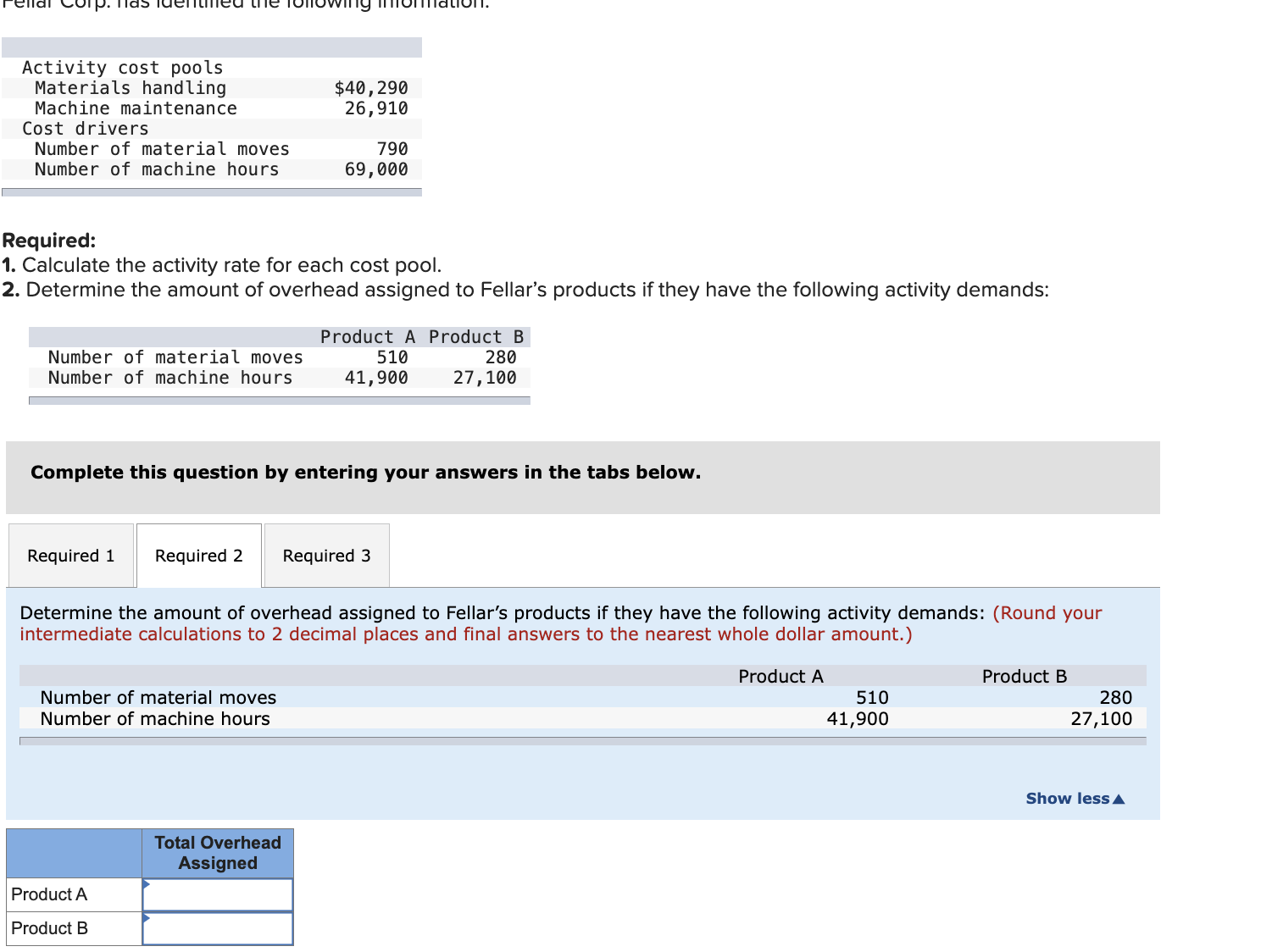 Solved Required:Calculate the activity rate for each cost | Chegg.com
