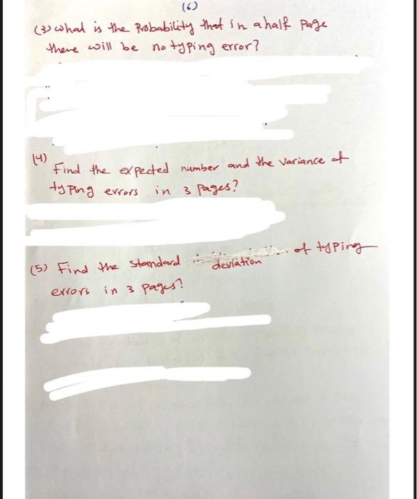 Solved (5) suppose that the number of typing errors per page | Chegg.com