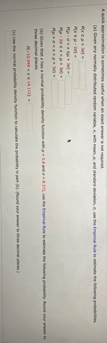 Solved A quick approximation is sometimes useful when an | Chegg.com