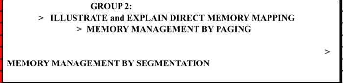 Solved GROUP 2: > ILLUSTRATE and EXPLAIN DIRECT MEMORY | Chegg.com