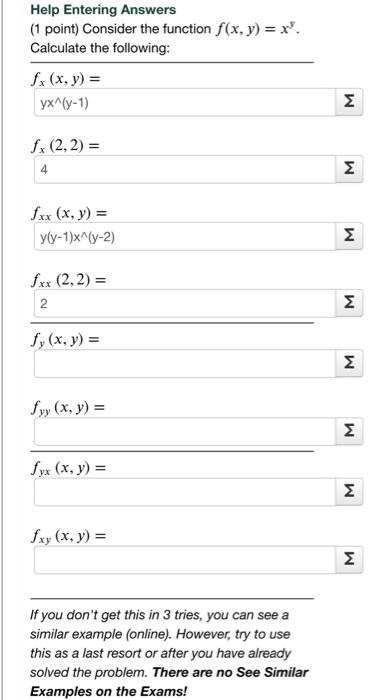Solved Help Entering Answers (1 point) Consider the function | Chegg.com