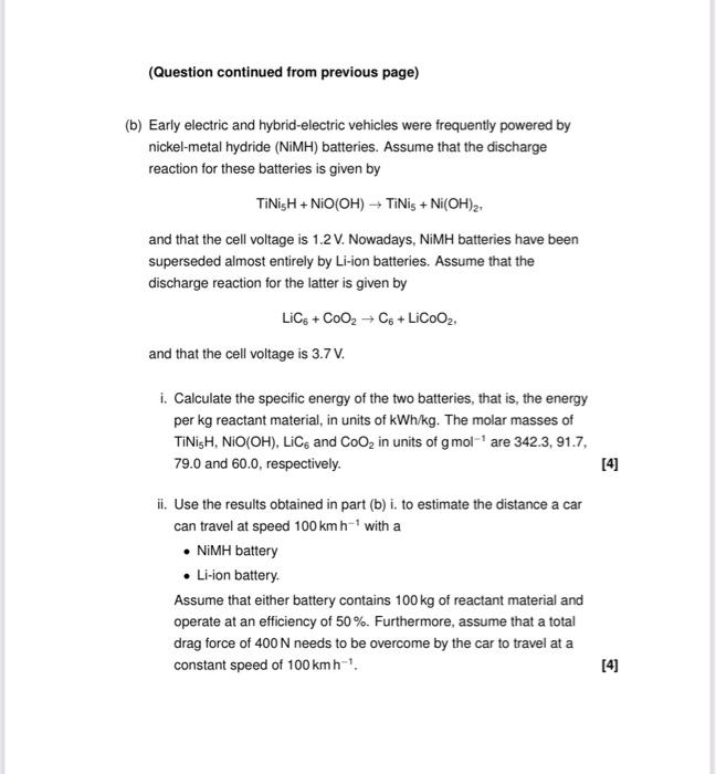 Solved (Question continued from previous page) (b) Early | Chegg.com