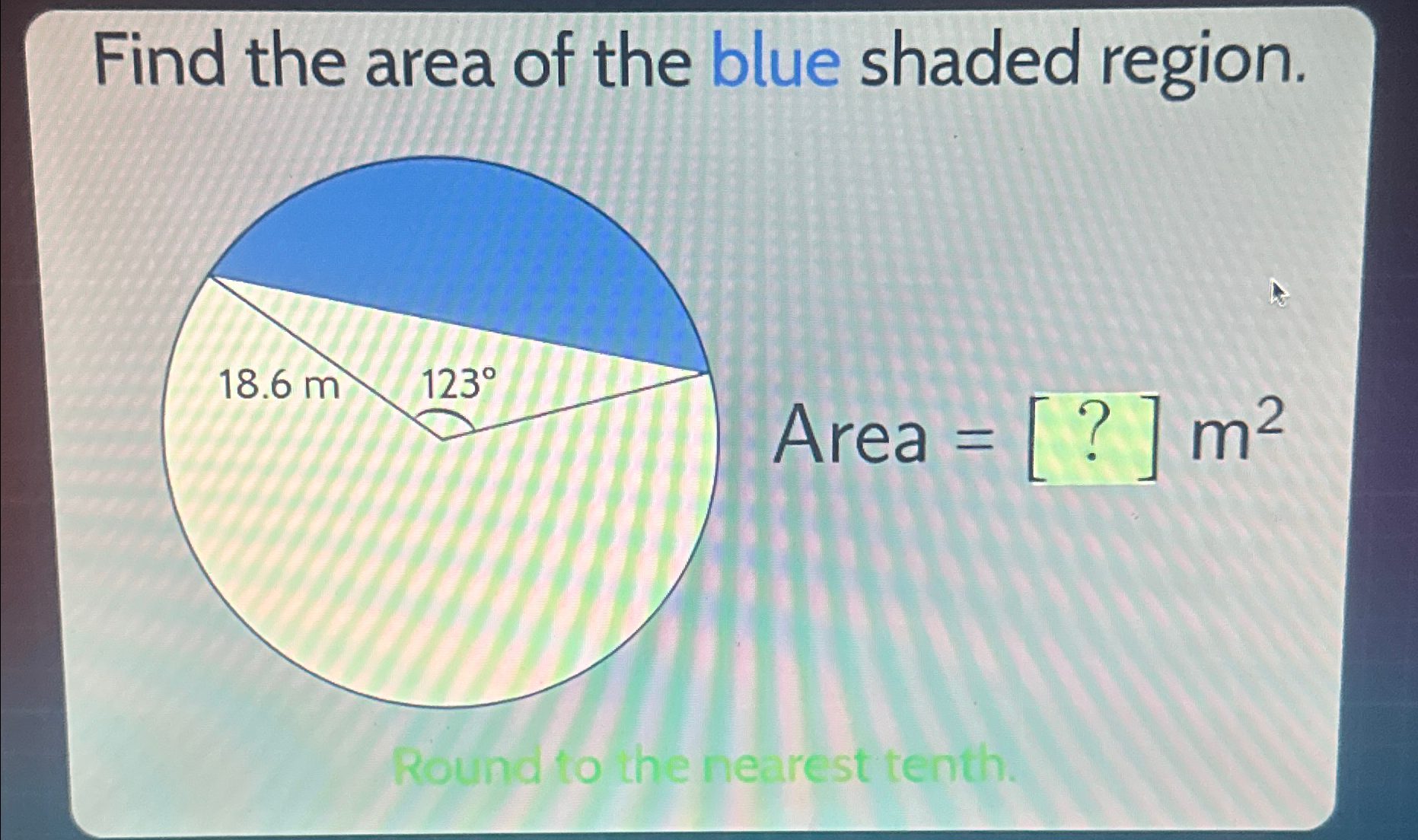Solved Find the area of the blue shaded region. | Chegg.com