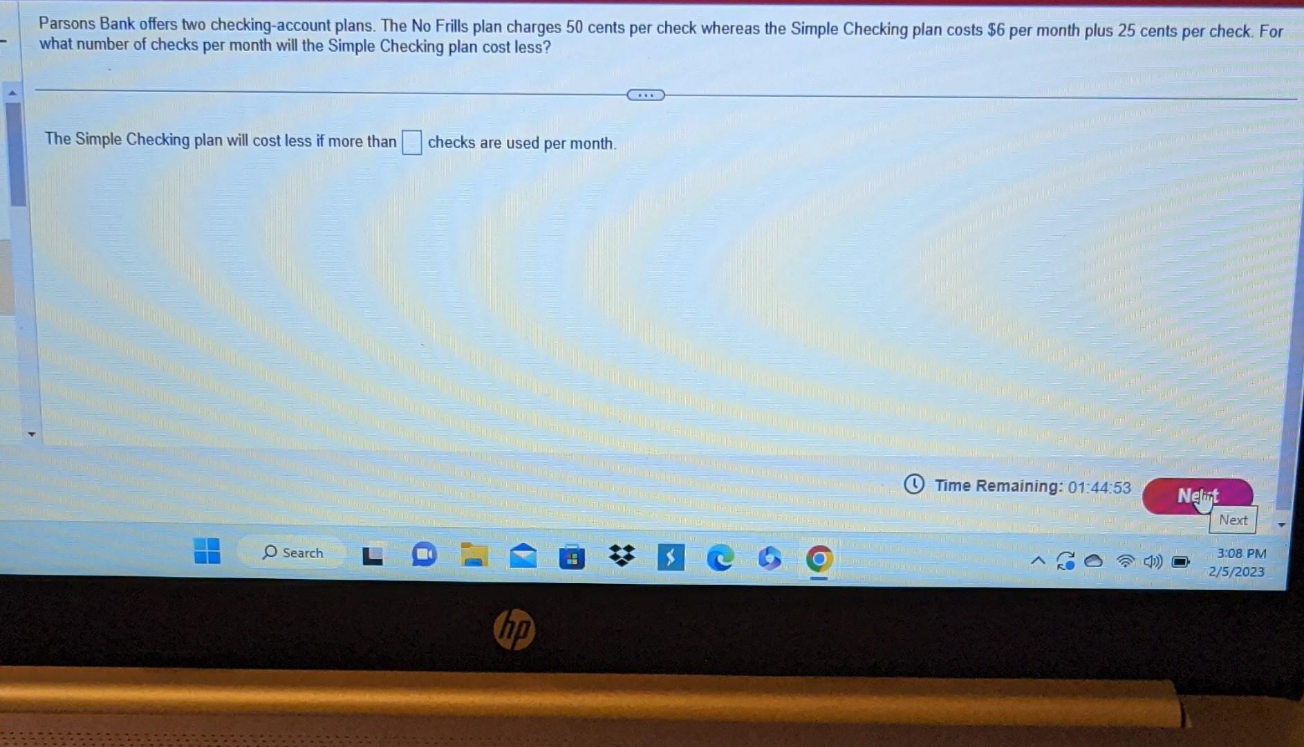 Solved Parsons Bank offers two checking-account plans. The | Chegg.com